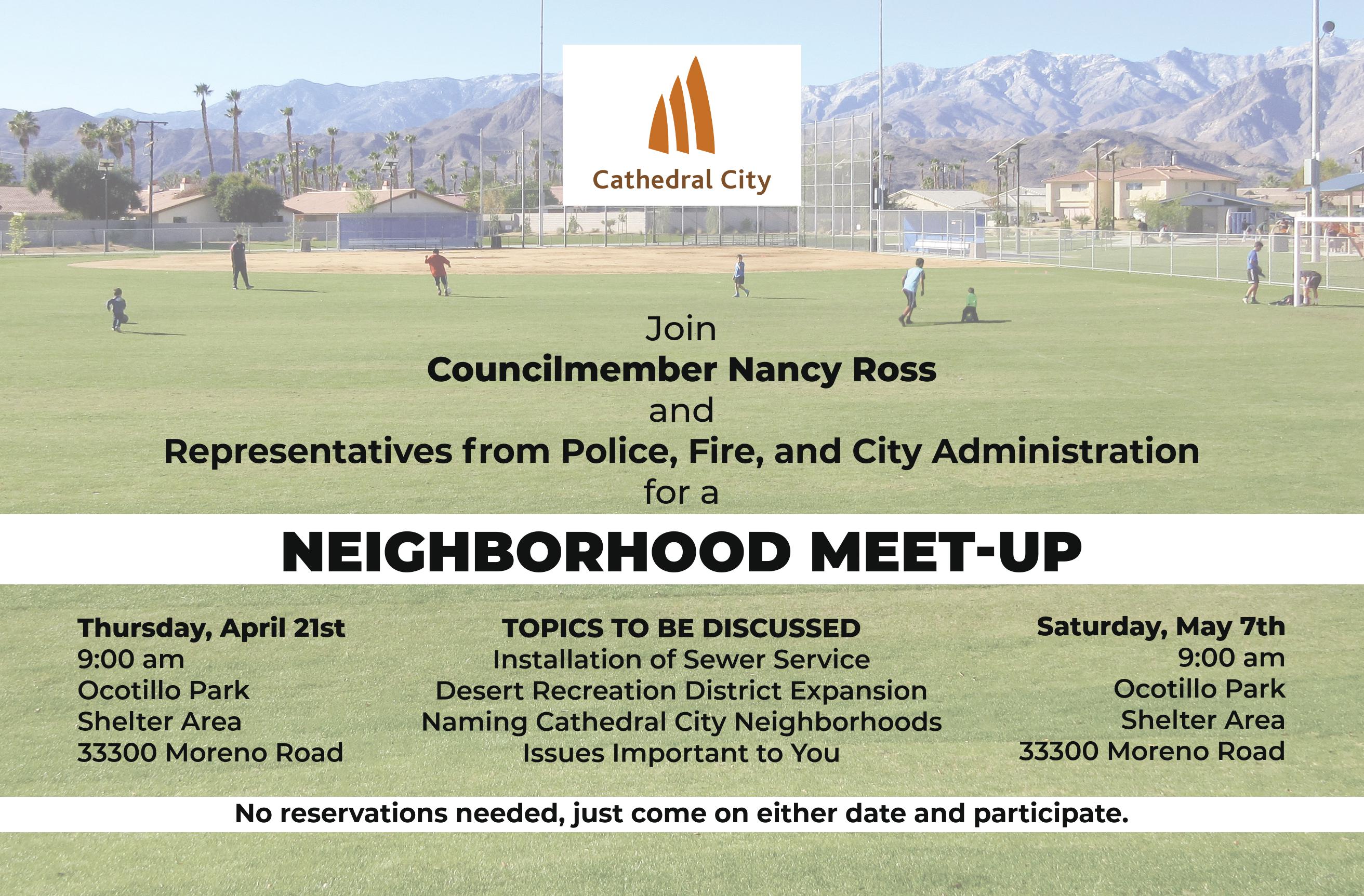 Neighborhood Meetup in Cathedral City – Nancy Ross